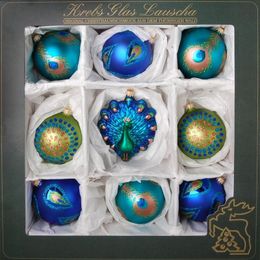 Weihnachtsbaumkugel &raquo;Elegante Weihnacht, Weihnachtsdeko, Christbaumschmuck&laquo; hochwertige Christbaumkugeln aus Glas, mundgeblasen bunt Glas 
