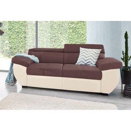 COTTA 2-Sitzer &raquo;Speedway&laquo; Big-Sofa mit Kopfteilverstellung braun Kunstleder SOFTLUX / Luxus-Microfaser (100% Polyester);Flachgewebe (100% Polyester) /