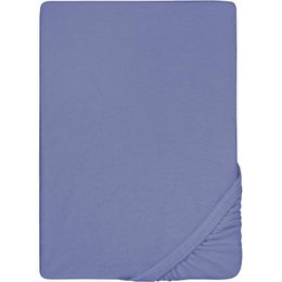 Biberna Spannbettlaken &raquo;Pepe&laquo; weicher Frottee-Stretch blau Frottee, Obermaterial: 80% Baumwolle, 20% Polyester B/L: 200cm, 1 Stk., Frottee, 140-160x200 22cm