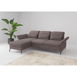 Sit & More sit&more Ecksofa &raquo;Emely, inkl. Sitztiefenverstellung&laquo; wahlweise mit Schlaffunktion,Bettkasten,Kopf- & Armteilverstellung grau 90% Polyester, 10% 