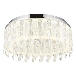 Globo LIGHTING Deckenleuchte &raquo;KLUNKA&laquo; LED-Modul 1 Stk. Deckenleuchte Chrom/Kristalle, dimmbar, LED 58W transparent 1, &Oslash; 58,5cm H: 26,5cm, 1 Stk.