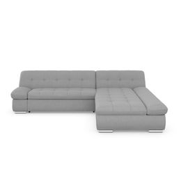 DOMO collection Ecksofa &raquo;MONA 297x173 cm, modern und komfortabel&laquo; whlw. mit Bettfunktion, L-Form silber Struktur fein 100% Polyester;Chenilleoptik 100