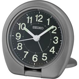 Seiko Reisewecker &raquo;QHT018T&laquo; Quarzwecker, Wecker, Reisewecker, Schlafzimmer, Snooze, Beleuchtung grau Einheitsgr&ouml;&szlig;e