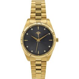 JOOP! Damen JOOP! Quarzuhr Armbanduhr, Damenuhr, Edelstahlarmband, analog, Zirkonia (synth.) gold Einheitsgr&ouml;&szlig;e