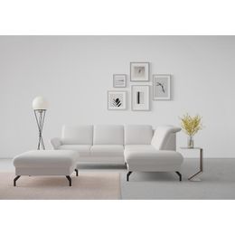 Sit & More sit&more Ecksofa &raquo;Fashion L-Form&laquo; wahlweise mit Kopfteilverstellung und Vorziehsitz, motorisch silber B/H/T: 250cm x 84cm x 207cm, Soft clean, 