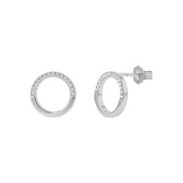 Tom Tailor Damen Tom Tailor Paar Ohrstecker &raquo;Schmuck Geschenk Silber 925 Kreis rund&laquo; mit Zirkonia (synth.) silber Silber 925 (Sterlingsilber)
