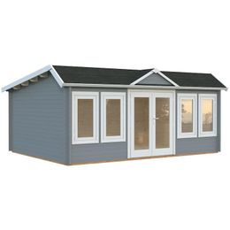 Palmako Gartenhaus &raquo;Claudia Pent&laquo; verschiedene Farben grau Massivholz Fu&szlig;boden im Gartenhaus, ohne Dacheindeckung