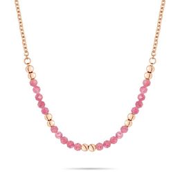 s.Oliver Damen s.Oliver Kette ohne Anh&auml;nger &raquo;Colorful Beads&laquo; mit Glasperle rosa Edelstahl Perlen, L: 55 B: 2,5mm