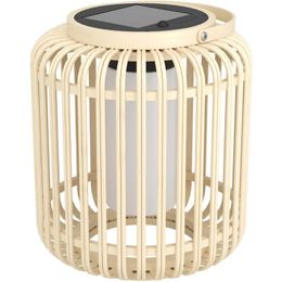 Eglo Tischleuchte &raquo;Marliano Tischlampe, Solarlampe Boho, Windlicht, Rattan, IP44, Lampe&laquo; LED-Modul 1 Stk. Neutralwei&szlig; Tischleuchte - H24 x &Oslash;21 cm - 