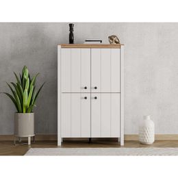 Home Affaire Highboard &raquo;BEDFORD, Kommode, Anrichte, Schrank, Highboard im Landhausstil&laquo; MDF-Profil 2D ummantelt, Hotstamping MDF, Metall, Spanplatte B