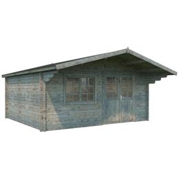 Palmako Gartenhaus &raquo;B_ritta&laquo; 19,7 qm grau Massivholz ohne Dacheindeckung