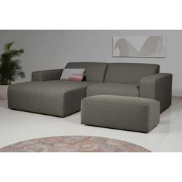 Inosign Ecksofa &raquo;Koa,228cm, L-Form, Modulsofa, Webstoff, Cord, Struktur, Chenille&laquo; Designsofa, Set, Hocker inklusive, weicher Lounge-Sitzkomfort gr&uuml;n 