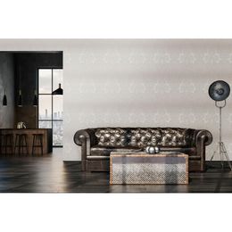 Livingwalls living walls Vliestapete &raquo;My Home My Spa&laquo; Barock Glitzermuster ornamental glatt Barock Tapete Ornament Muster glitzernd Hintergrund matt glatt Vlies 