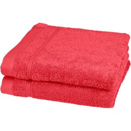 Ross Handt&uuml;cher &raquo;Rubin&laquo; 100% Baumwolle rosa Frottier, Baumwolle B/L: 50cmx100cm, 2 Stk., Frottier