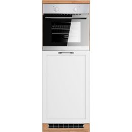 KOCHSTATION Backofen/K&uuml;hlumbauschrank &raquo;KS-Lana&laquo; Breite 60 cm wei&szlig; Holzwerkstoff, MDF wotaneiche, B/H/T: 60cm x 166cm x 60cm, T&uuml;ren: 1 Stk.