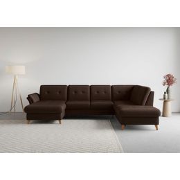 Sit & More sit&more Wohnlandschaft &raquo;G&ouml;teborg&laquo; inkl. Sitztiefenverstellung, wahlweise mit Bettfunktion & Bettkasten braun B/H/T: 327cm x 90cm x 226cm, Luxus-