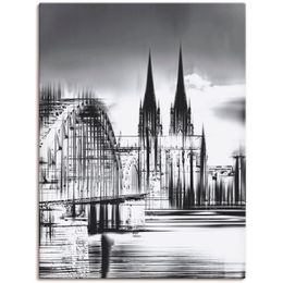 Artland Leinwandbild &raquo;K&ouml;ln Skyline Collage III&laquo; Deutschland 1 Stk. tlg. auf Holzrahmen gespannt grau Leinwand B/H/T: 30cm x 40cm, Leinwandbild Deutschland, 1 