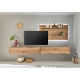 Home Affaire Wohnwand &raquo;City/Giron, moderne Anbauwand, Komplettset in vielen Farben verf&uuml;gbar&laquo; Set, 3 Stk. tlg. braun Holzwerkstoff B/H/T: 300cmcm x 