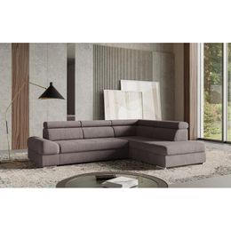 Sit & More sit&more Ecksofa &raquo;Broadway L-Form&laquo; mit verstellbaren Kopfteilen, wahlweise mit Schlaffunktion grau 90% Polyester, 10% Polyamid B/H/T: 270cm x 79cm x 