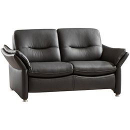 Hukla 2-Sitzer &raquo;HU-SF15058 Ledersofa, Breite 164 cm&laquo; hochwertiges Glattleder, optional mit Kopfst&uuml;tze schwarz B/H/T: 164cm x 91cm x 92cm, Leder, ohne 