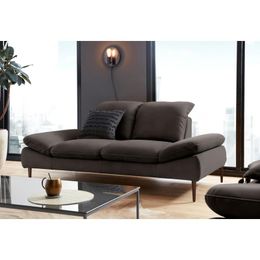 W.Schillig 2-Sitzer &raquo;enjoy&MORE&laquo; Sitztiefenverstellung, F&uuml;&szlig;e bronze pulverbeschichtet, Breite 202 cm braun Chenille-Flachgewebe R66 (85% Polyester, 15