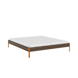 Karup Design Bettgestell &raquo;CORE BED Bodenbett, Holzrahmen, Futonbett, Jugendbett, Holzbett&laquo; Massivholzbett mit Lattenrost, Kiefer massiv, Doppelbett ohne Kopfteil 