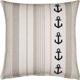 Pad Dekokissen &raquo;MARINA&laquo; Made in Europe, Kissenh&uuml;lle ohne F&uuml;llung, maritim, 1 St&uuml;ck beige Obermaterial: 100% Baumwolle B/L: 45cm x 45cm, 1 Stk.
