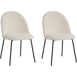 Sit Polsterstuhl &raquo;Set 2 St. &ndash; Gepolsterte Esszimmerst&uuml;hle mit abgerundeter R&uuml;ckenlehne&laquo; (Set) 2 Stk.mit abgerundeter R&uuml;ckenlehne und Bouclestoff beige