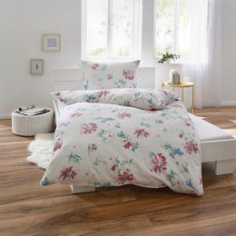 Dyckhoff Bettw&auml;sche &raquo;Pfingstrosen&laquo; 2 Stk. aus Weichfrottier pink Frottee, Obermaterial: 75% Baumwolle, 25% Polyester B/L: 135cm x 200cm, 1 Stk., 1 Stk., 
