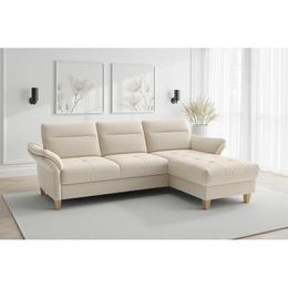 Sit & More sit&more Ecksofa &raquo;Pamela, L-Form, B:230 cm&laquo; mit Federkern 95% Polyester 5% Polyamid B/H/T: 230cm x 90cm x 164cm, Flachgewebe LINO, Recamiere rechts, 