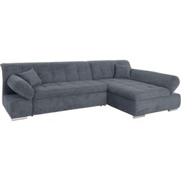 DOMO collection Ecksofa &raquo;MONA 297x173 cm, modern und komfortabel&laquo; whlw. mit Bettfunktion, L-Form grau Struktur fein 100% Polyester;Chenilleoptik 100% 
