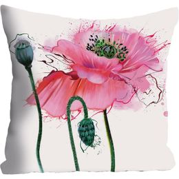 queence Dekokissen &raquo;Blume&laquo; Kissenh&uuml;lle ohne F&uuml;llung, 1 St&uuml;ck bunt Polyester B/L: 40cm x 40cm, 1 Stk.