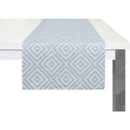WIRTH Tischl&auml;ufer &raquo;Telfort&laquo; blau Baumwolle, Polyester B/L: 150cm x 40cm, 1 Stk., rechteckig