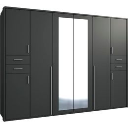wimex Dreht&uuml;renschrank &raquo;Vegas&laquo; inklusive Passepartout-Rahmen, mit Spiegelt&uuml;ren und Schubladen grau Holzwerkstoff B/H/T: 273cm x 210cm x 58cm, Schubladen: 4 