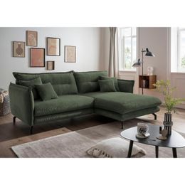 Home Affaire Ecksofa &raquo;Lazio modern und bequem, schmale Armlehnen, tolle Detailverarbeitung&laquo; zwei verschiedene Fu&szlig;farben w&auml;hlbar gr&uuml;n 93% Polyester, 7%
