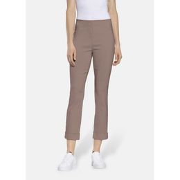 Stehmann Damen Stretch-Hose mit aufschlag am Saum braun 50, N-Gr