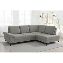 Sit & More sit&more Ecksofa &raquo;Chelsea L-Form, B: 264 cm, mit Armteil-& Sitztiefenverstellung&laquo; optional Schlaffunktion und Bettkasten grau 100% Polyester B/H/T: 