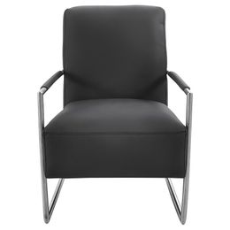 K+w Komfort & Wohnen K+W Komfort & Wohnen Cocktailsessel mit bezogenen Armlehnen, Gestell in Metall Edelstahloptik schwarz Microfaser 1, B/H/T: 62cm x 77cm x 83cm