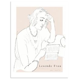 Artland Wandbild &raquo;Lesende Frau&laquo; Bilder von Frauen 1 Stk. tlg. als Alubild, Leinwandbild, Poster, Wandaufkleber in verschied. Gr&ouml;&szlig;en beige Alu Dibond B/H/T: 
