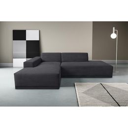 WERK2 Ecksofa &raquo;Apollo, hoher Sitzkomfort, aktuelles Design, Breite 264cm, L-Form&laquo; Puristisches Design mit maximalem Komfort grau 90% Polyester, 10% 
