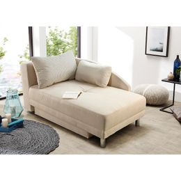 Jockenh&ouml;fer Recamiere &raquo;Roy, B: 149 cm, Liegefl. 84x200 cm&laquo; mit Schlaffunktion, Bettkasten & Zierkissen, Federkern beige Struktur (57% Polypropylen, 42% Polyester)