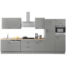 Optifit K&uuml;chenzeile &raquo;Elga&laquo; Premium-K&uuml;che, Soft-Close-Funktion, gro&szlig;en Vollausz&uuml;gen, Breite 390 cm grau B/H/T: 390cm x 60cm