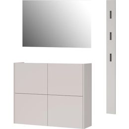 Germania Garderoben-Set &raquo;GW-Binetto&laquo; 3 Stk. tlg. Glas, Holzwerkstoff, Metall B/H/T: 127cmcm x 200cmcm x 27cmcm