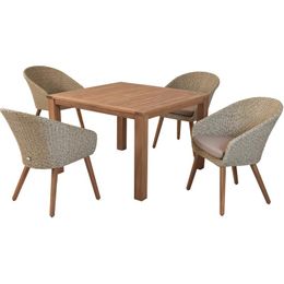 Merxx Garten-Essgruppe &raquo;&raquo;Arrone&laquo;&laquo; Set, 9 Stk. tlg. Beine aus Akazienholz gr&uuml;n Akazienholz FSC 100% Einheitsgr&ouml;&szlig;e