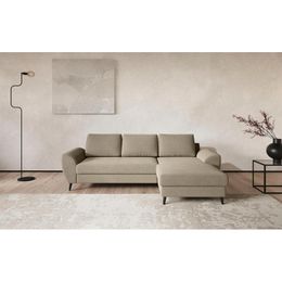 COTTA Ecksofa &raquo;Terra L-Form, B: 255cm, Top Sitzkomfort durch Wellenunterfederung und&laquo; PUR-Schaum, optional mit Schlaffunktion, Liegefl&auml;che: 200x137cm 