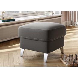 Sit & More sit&more Hocker &raquo;Vincenzo&laquo; grau B/H/T: 58cm x 48cm x 58cm, Luxus-Microfaser,mit Stauraumfach