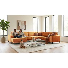 OTTO home Wohnlandschaft &raquo;OLAND Chenille U-Form, XXL, B: 342 cm, Skandi-Design&laquo; Skandi-Design in Struktur, Flachgewebe, Luxus-Microfaser, Boucle 