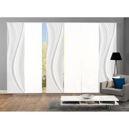 Home Wohnideen Schiebegardine &raquo;LAURINA 6er SET&laquo; Paneelwagen 6 Stk. tlg. Schiebevorhang Digidruck 6er Set LAURINA grau Polyester 245cm, Paneelwagen, 