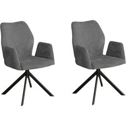 OTTO home Armlehnstuhl &raquo;Hacienda&laquo; () moderner Cord Bezug, 2er Set grau Holzwerkstoff, Metall, Polyester B/H/T: 57,5cm x 88cm x 63,5cm, Cord