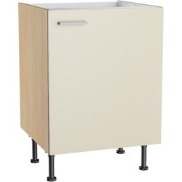 KOCHSTATION Sp&uuml;lenschrank &raquo;KS-Lucy&laquo; Breite 60 cm, mit 1 T&uuml;r, h&ouml;henverstellbare F&uuml;&szlig;e, Soft-Close Eiche hell, B/H/T: 60cm x 87cm x 58,1cm, T&uuml;ren: 1 Stk.